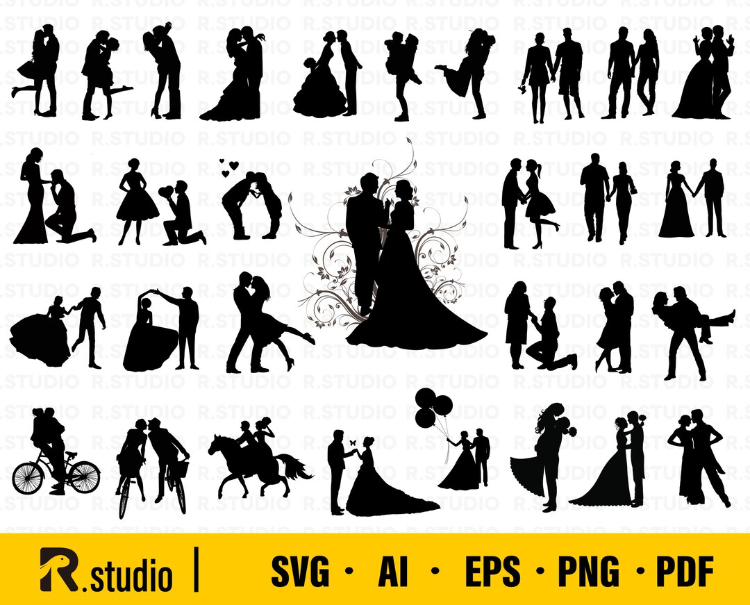 31 Couple SVG/ Lovers SVG/ Eps/ Png/ Wedding SVG/ Clipart/ Cut File ...
