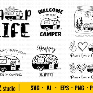 Camping SVG Files Bundle/ Camper Svg/ Camp Life Svg/ Camping SVG ...
