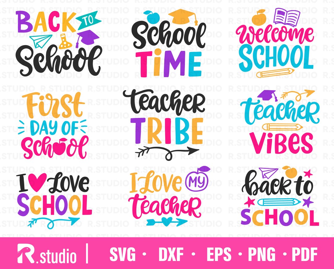 Back to School SVG Bundle/ Teacher Svg/ School Shirt Svg/ Kids Shirt ...