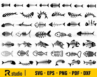 Fish Bone. Cut Files for Cricut. Clip Art Silhouettes eps - Etsy