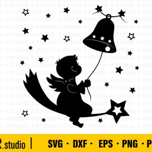 Angel SVG / Cherub SVG / Heaven SVG / Stars Svg / Bell Svg/ Religious ...
