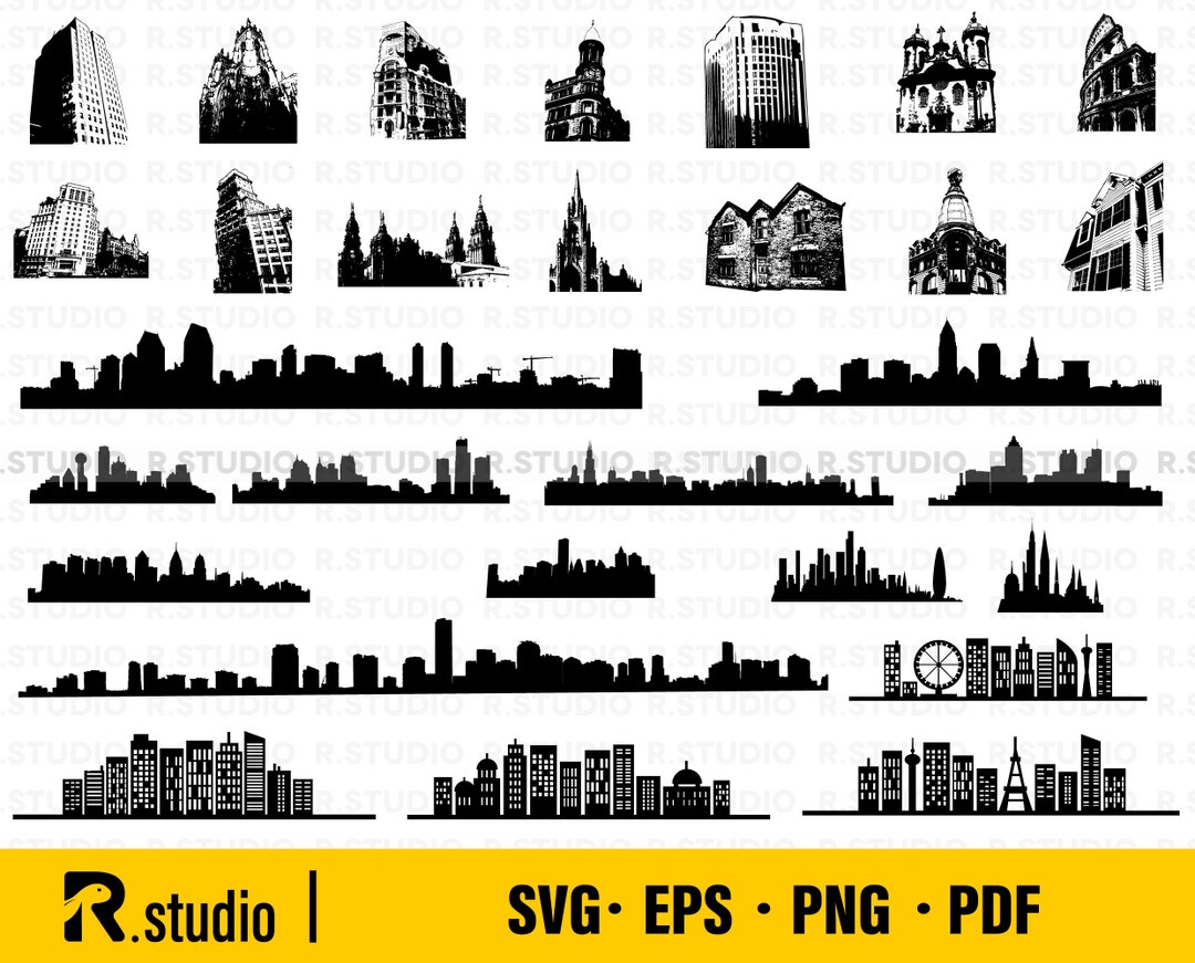 29 City Skyline SVG/ Cut Files/ Cricut/ Skyline Svg/ US Cities Svg/ New ...