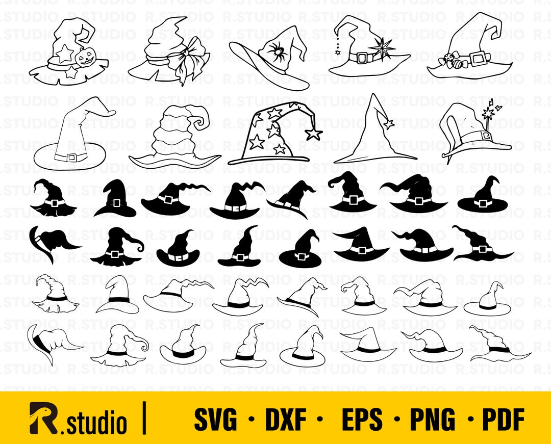Halloween Witch Hat SVG/ Magic Hat SVG/ Wizard Hat SVG/ Witchy Svg ...
