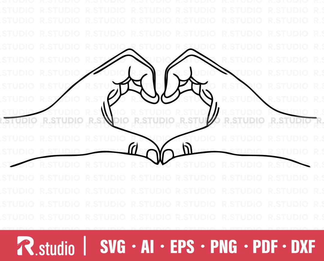 Herz HandZeichen SVG/ Hände halten SVG/ Love Tattoo/ Aufkleber/ T-Shirt ...