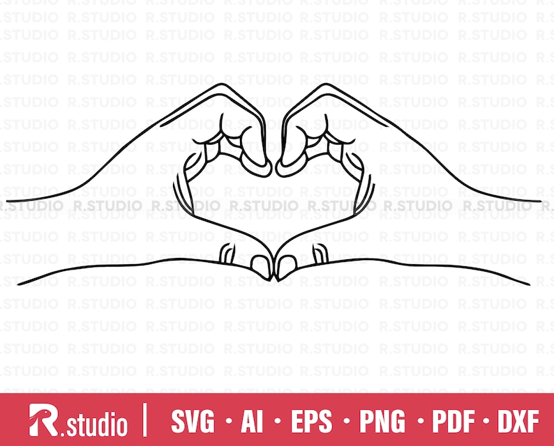 Heart Hand Sign SVG/ Holding Hands SVG/ Love Tattoo/ Decal/ - Etsy