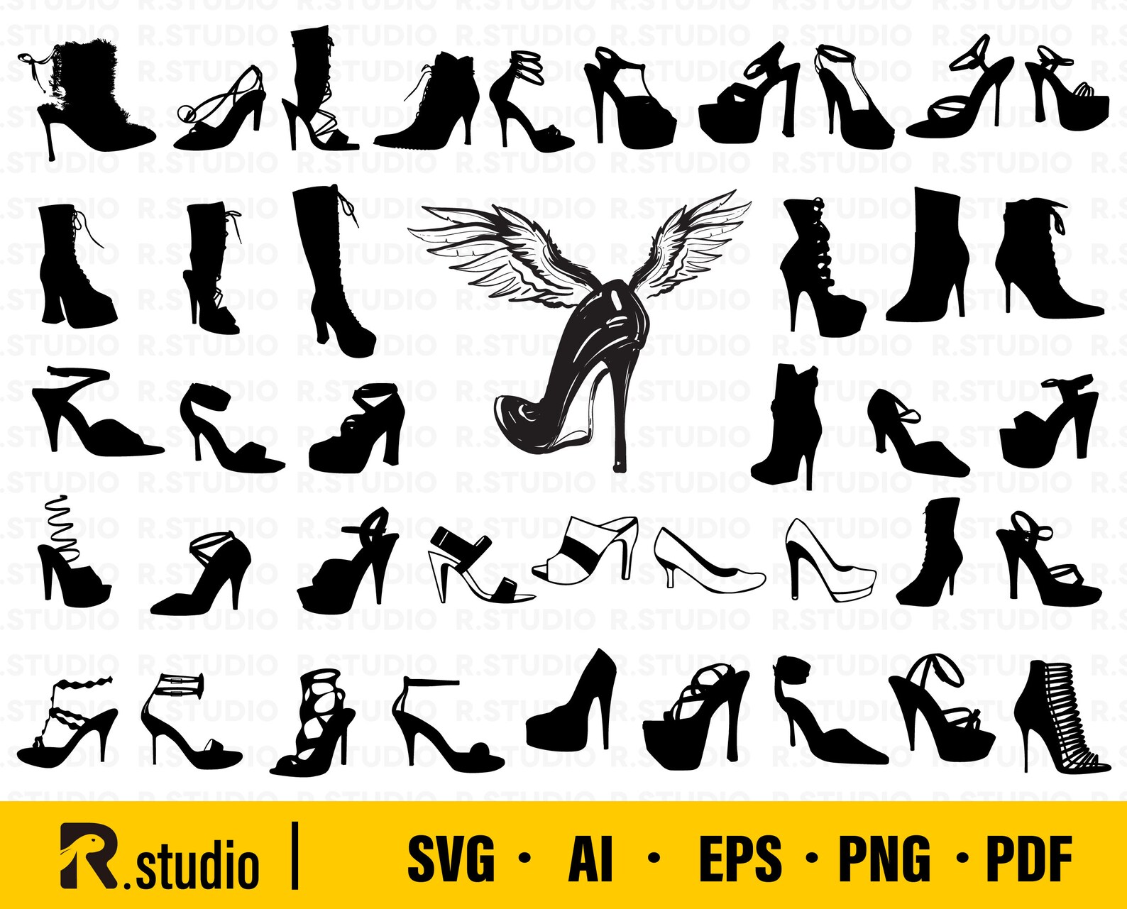 41 High Heels Svg/ Women Shoe Svg/ Heels SVG/ Stiletto Svg/ - Etsy
