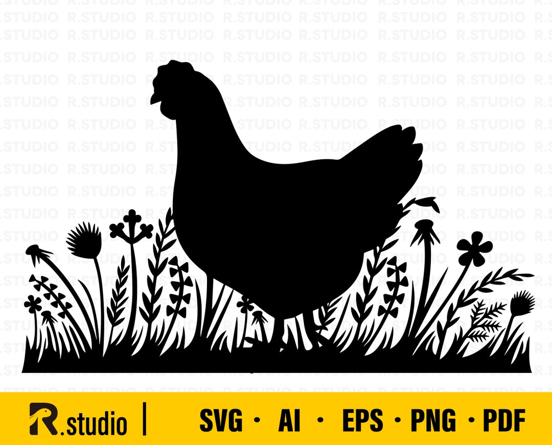 Mother Hen SVG/ Floral Chicken SVG/ Floral Farm Animals SVG/ Floral ...