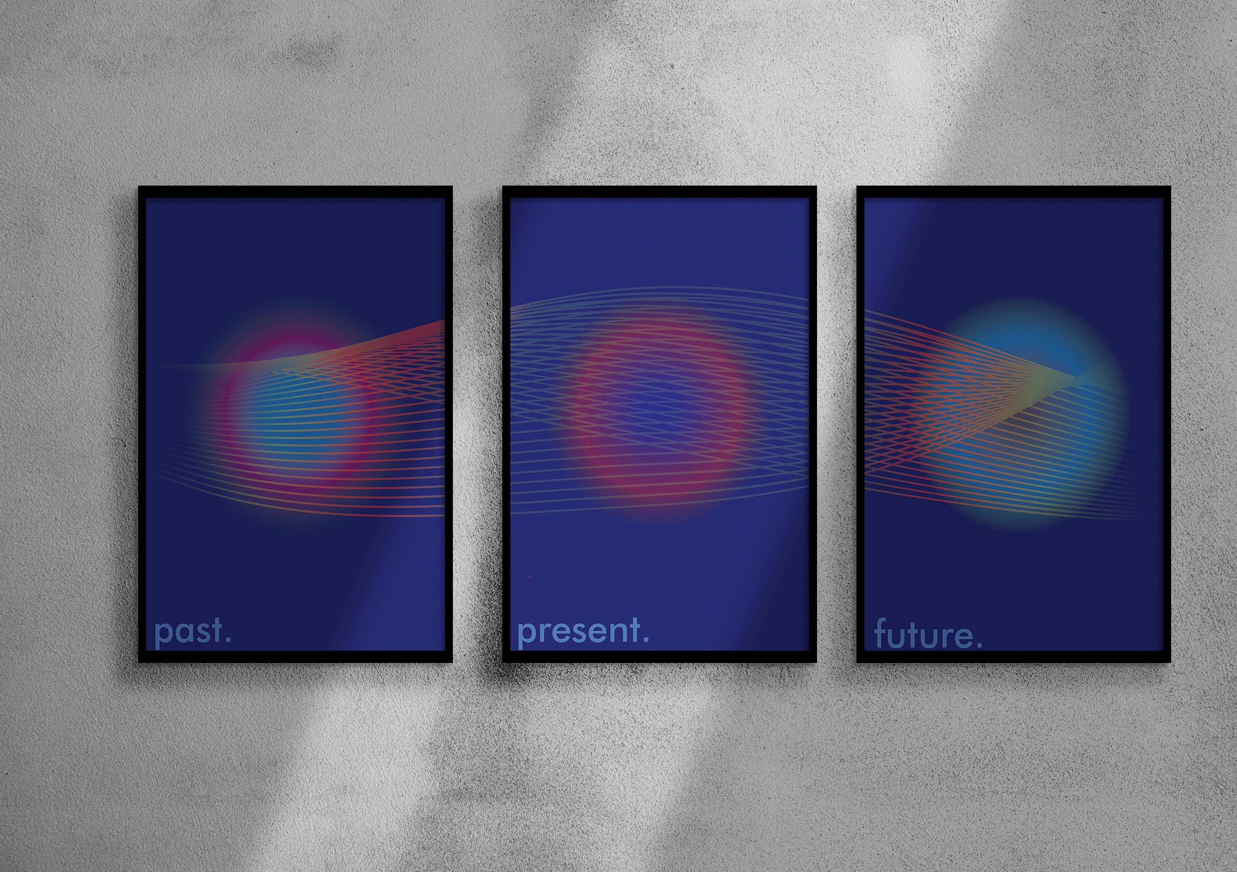 Abstract Wall Art Set of 3 Past Present Future Poster - Etsy