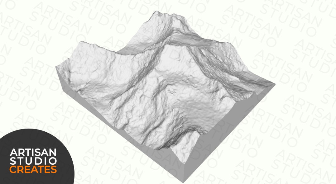 Chogolisa Mountain STL File 3D Topographic Model Instant Download ...