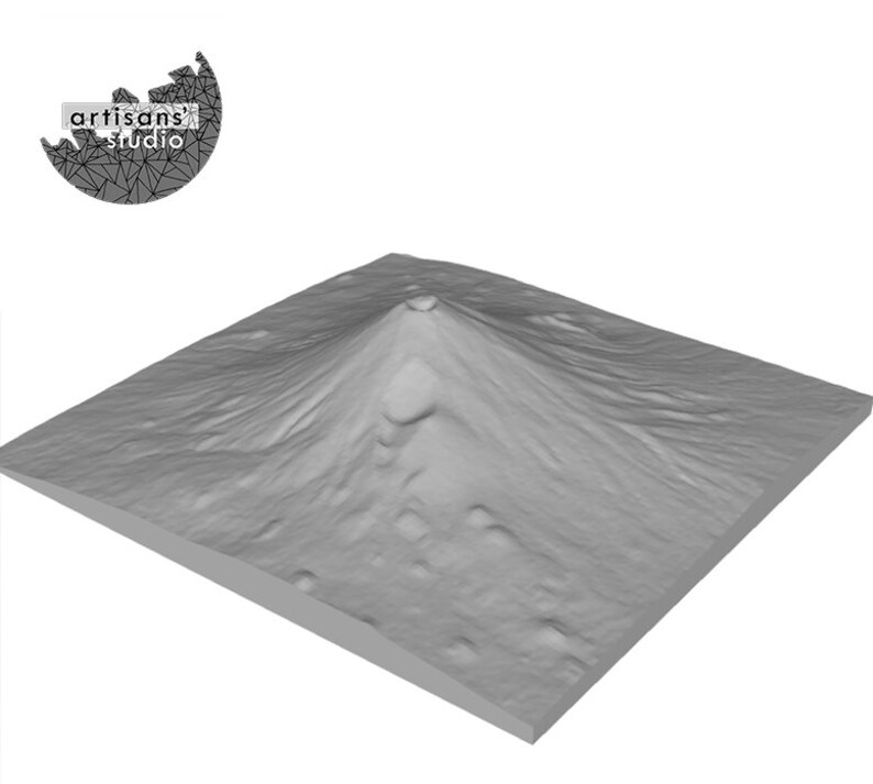 Mount Fuji STL File 3D Topographic Model Instant Download Terrain ...
