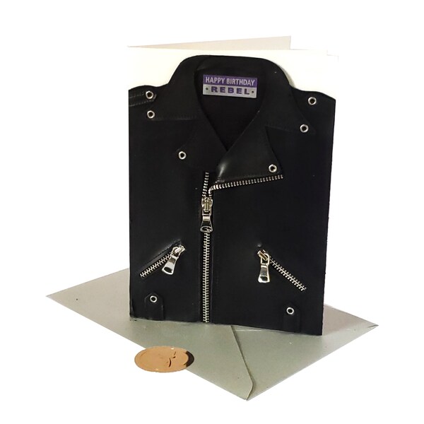 Leather Jacket Birthday Card - Etsy