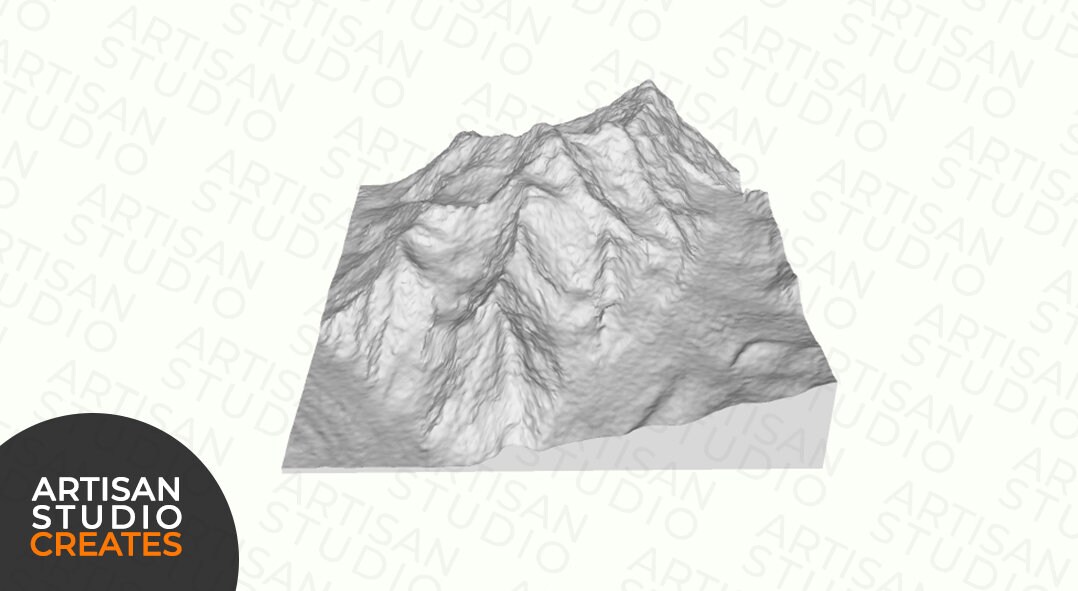Baltoro Kangri STL File 3D Topographic Model Instant Download Terrain ...