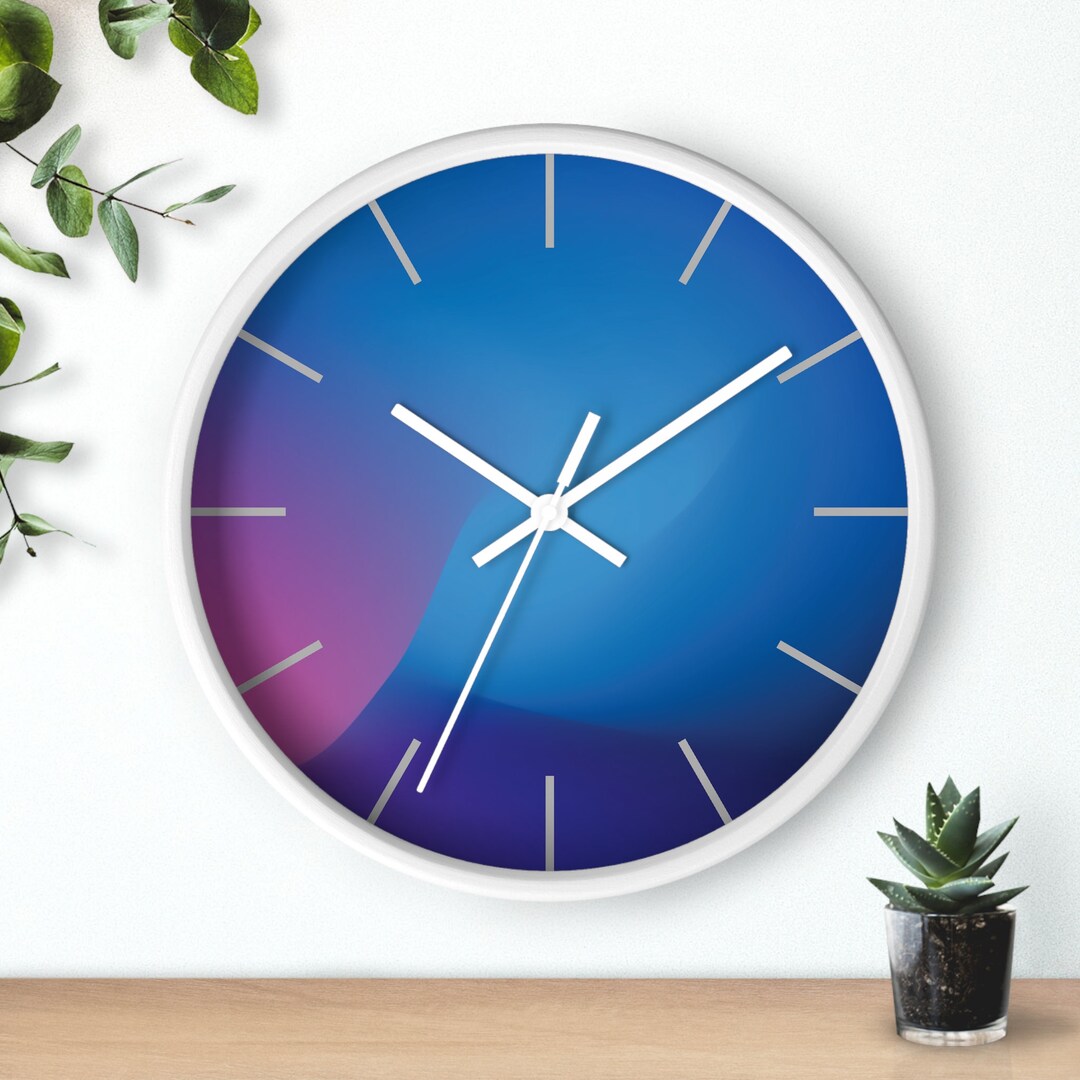 Aura Wall Clock Interior Gradients Wall Decor Gifts - Etsy