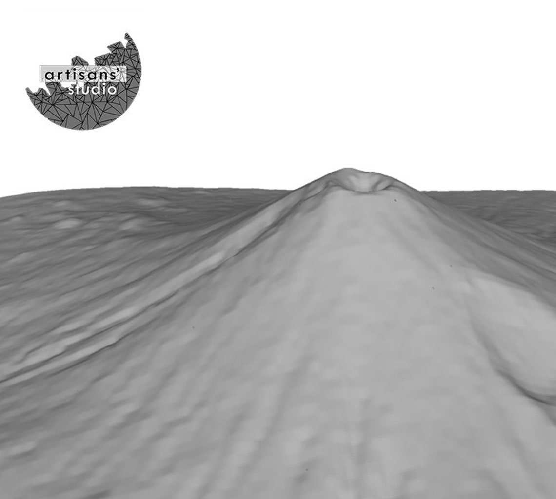Mount Fuji Stl File 3d Topographic Model Instant Download Terrain Relief For 3d Printer Or Cnc 