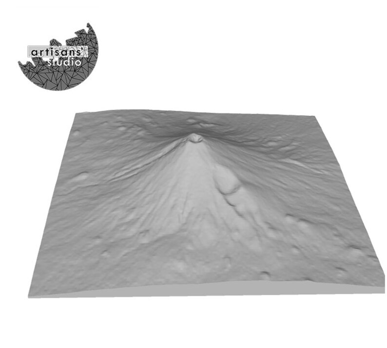 Mount Fuji STL File 3D Topographic Model Instant Download Terrain ...