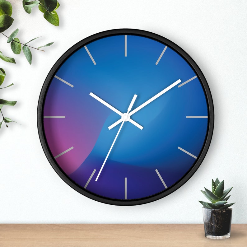 Aura Wall Clock Interior Gradients Wall Decor Gifts - Etsy