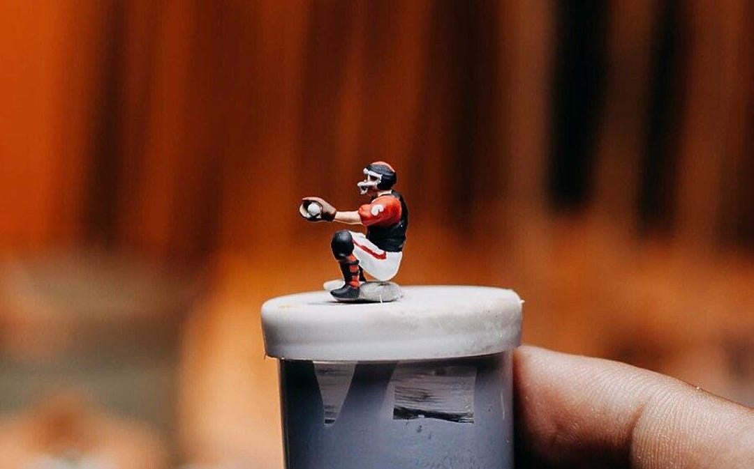 1/87 Scale Miniature Figure Baseball Catcher | Softball Player for ...