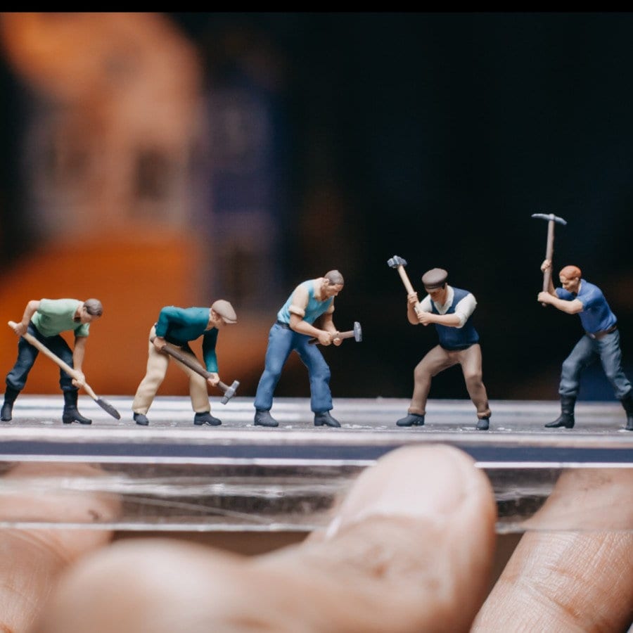 1/87 | 1/64 Scale Miniature Figure Working Men | Miner Worker | Farming ...