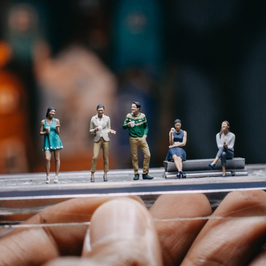 1/87 | 1/64 Scale Miniature Figure Social Men and Women | Office ...