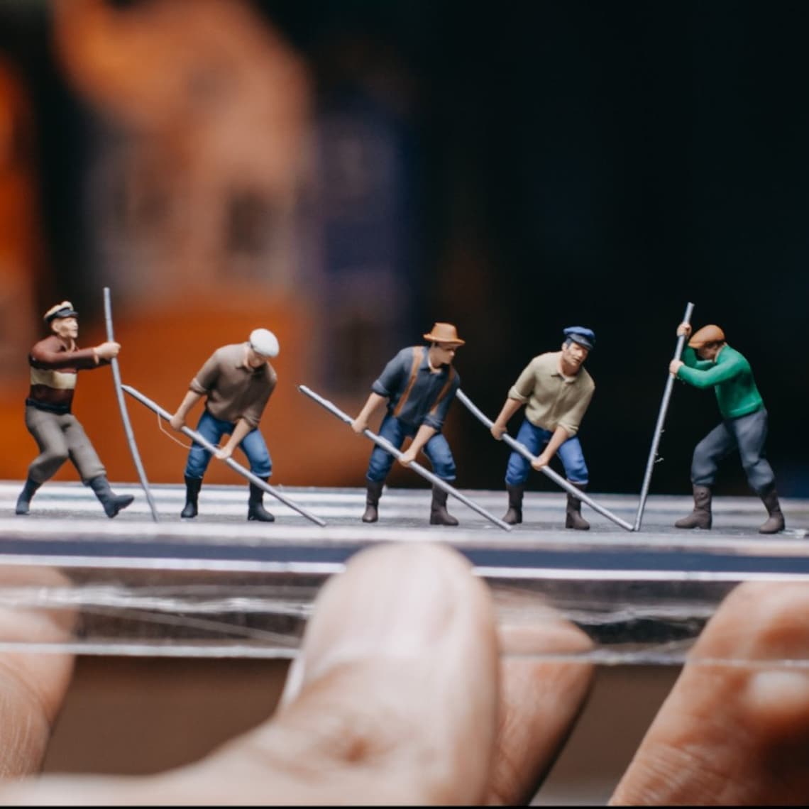 1/87 1/64 Scale Miniature Figure Working Men Miner Worker Farming Men ...