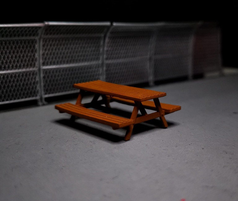 1:64 Long Bench | Park Bench Miniature Figure Diorama - Etsy