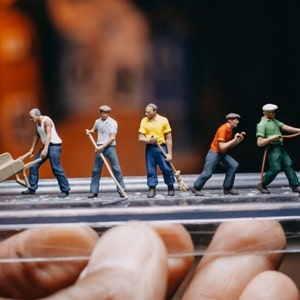 1/87 | 1/64 Scale Miniature Figure Working Men | Miner Worker | Farming ...
