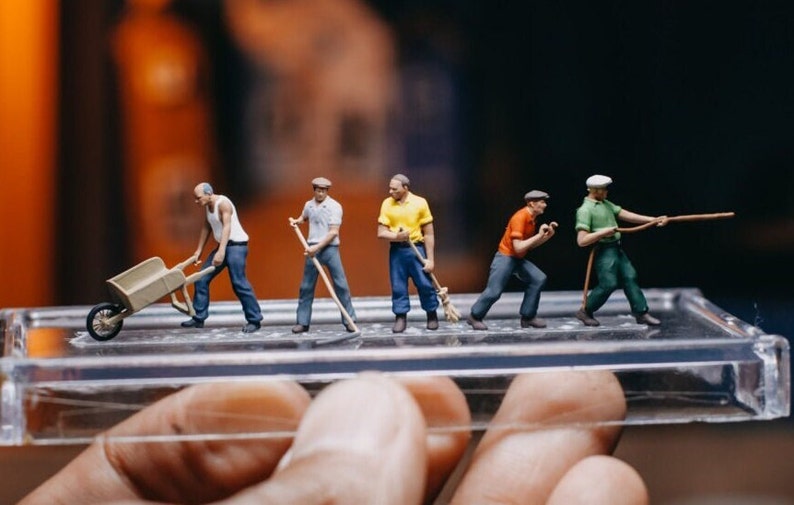 1/87 | 1/64 Scale Miniature Figure Working Men | Miner Worker | Farming ...