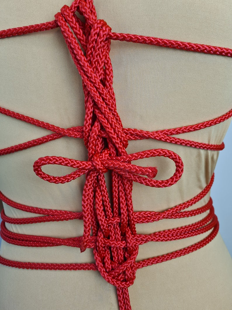 Shibari Style Red Rope Dress Harness Fully Adjustable Self Tie - Etsy