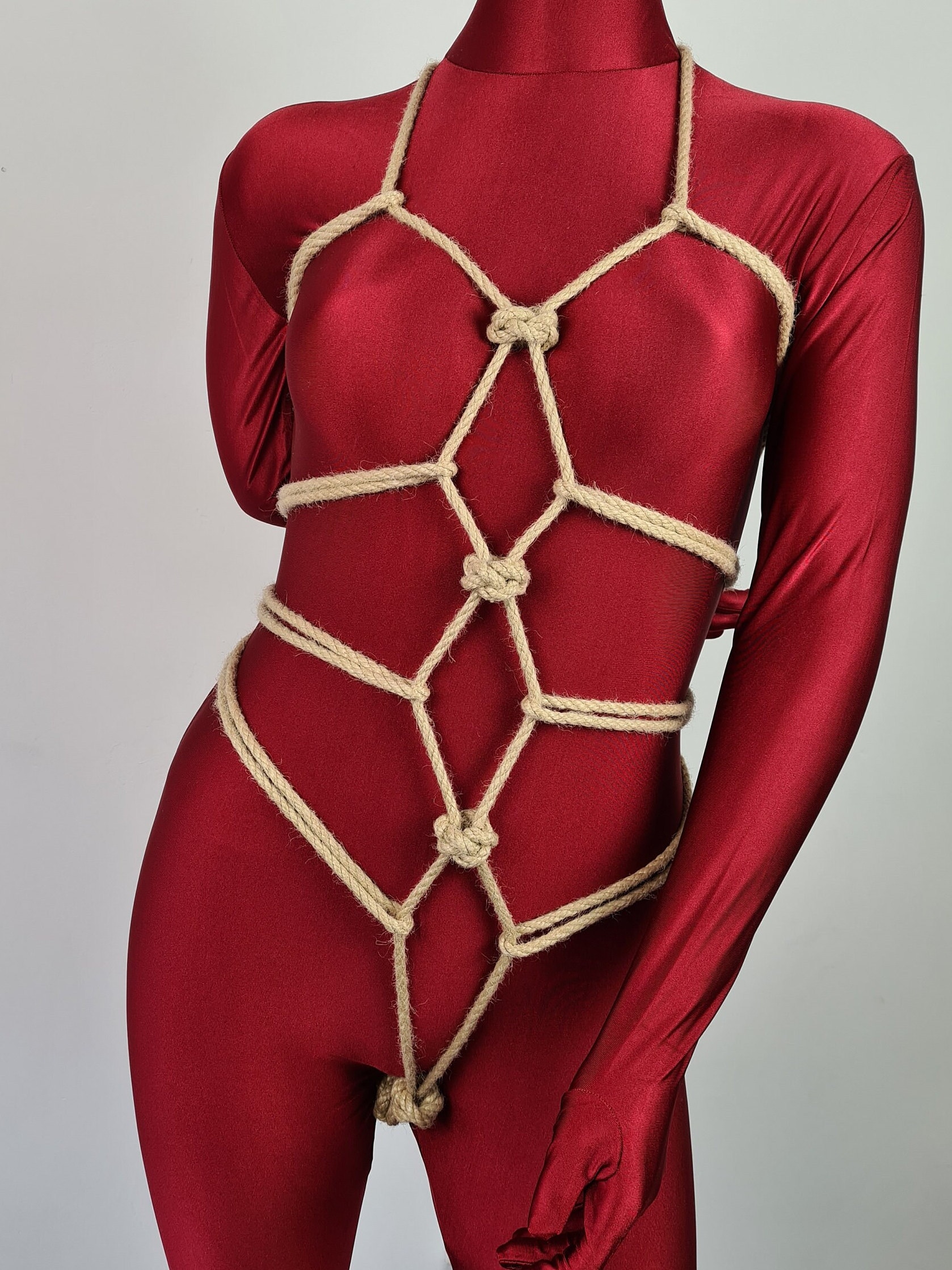 Shibari Style Rope Dress Harness Fully Adjustable Self Tie Bondage Lingerie From Synthetic ...
