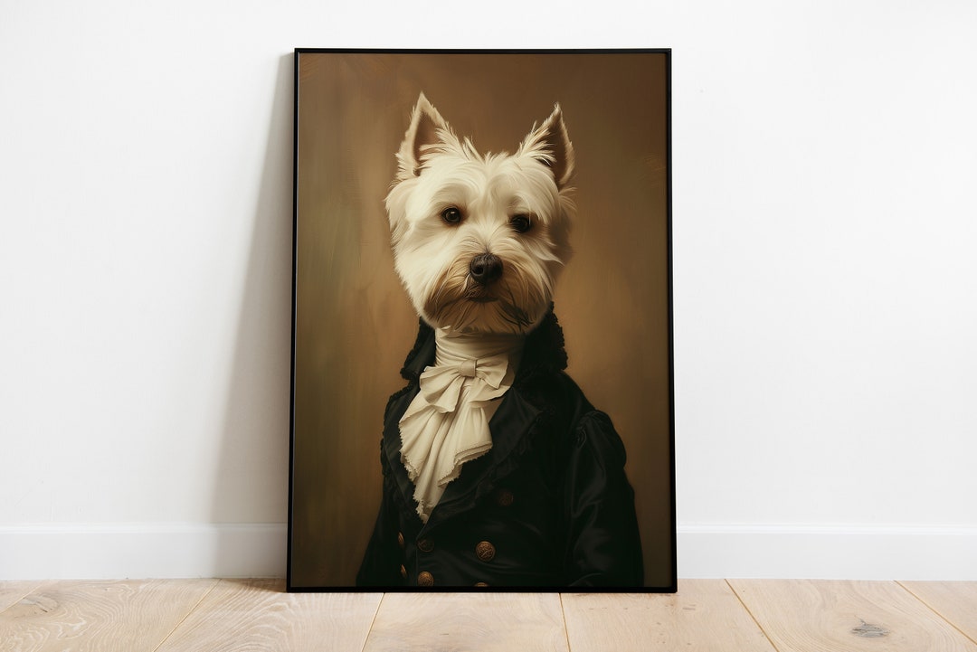 Westie Print, Westie Renaissance Portrait Poster, Vintage West Highland ...