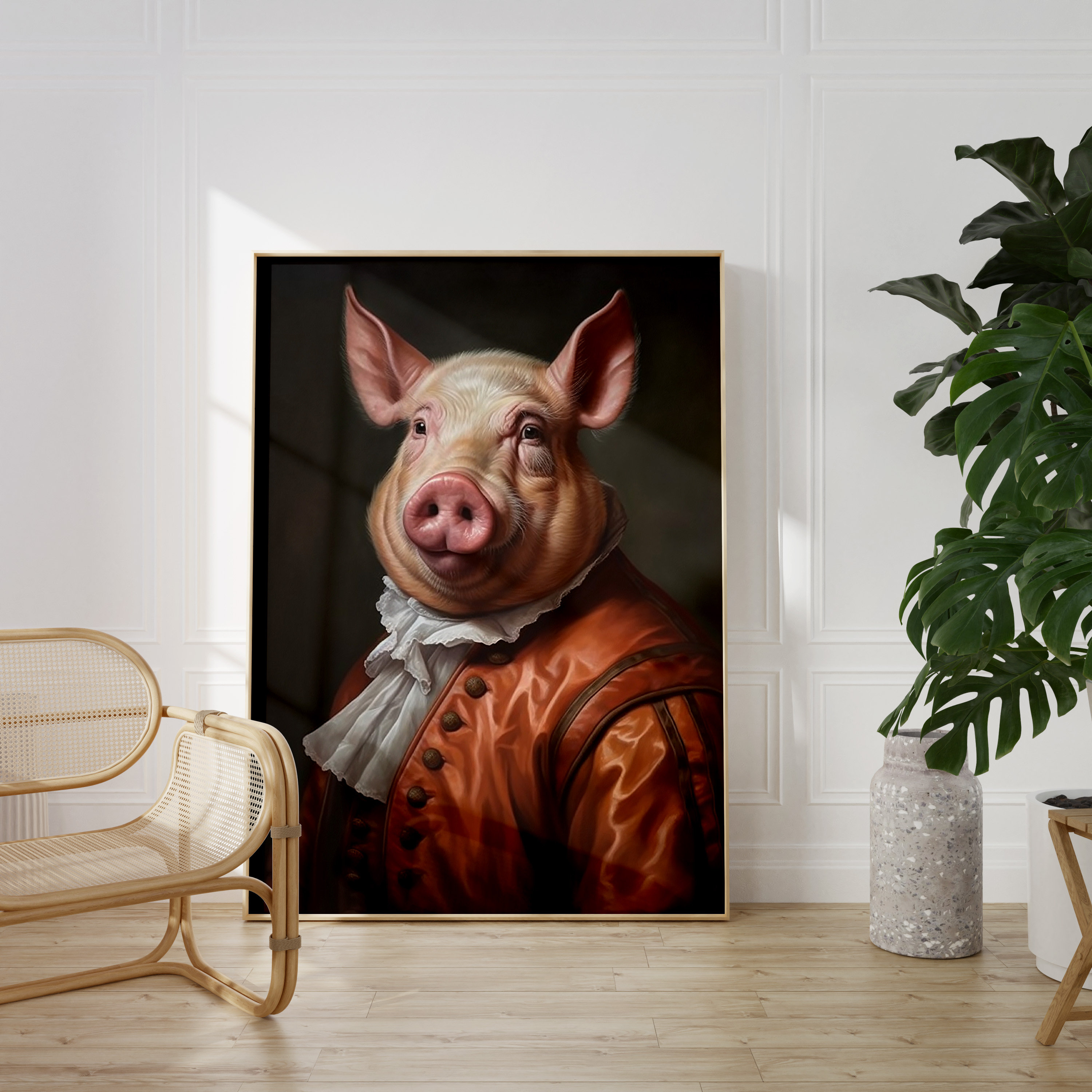 Pig Portrait Print Renaissance Pig Oil Painting Vintage Pig - Etsy