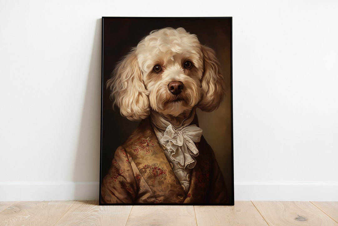Cockapoo Portrait Print, Renaissance Cockapoo Oil Painting, Vintage ...