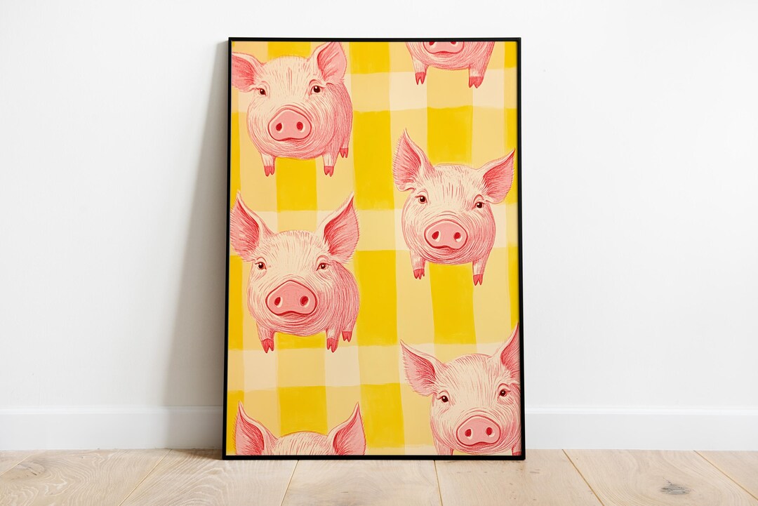Nursery Print, Cute Pigs Artwork, Girls Bedroom Prints, Pink Nursery ...