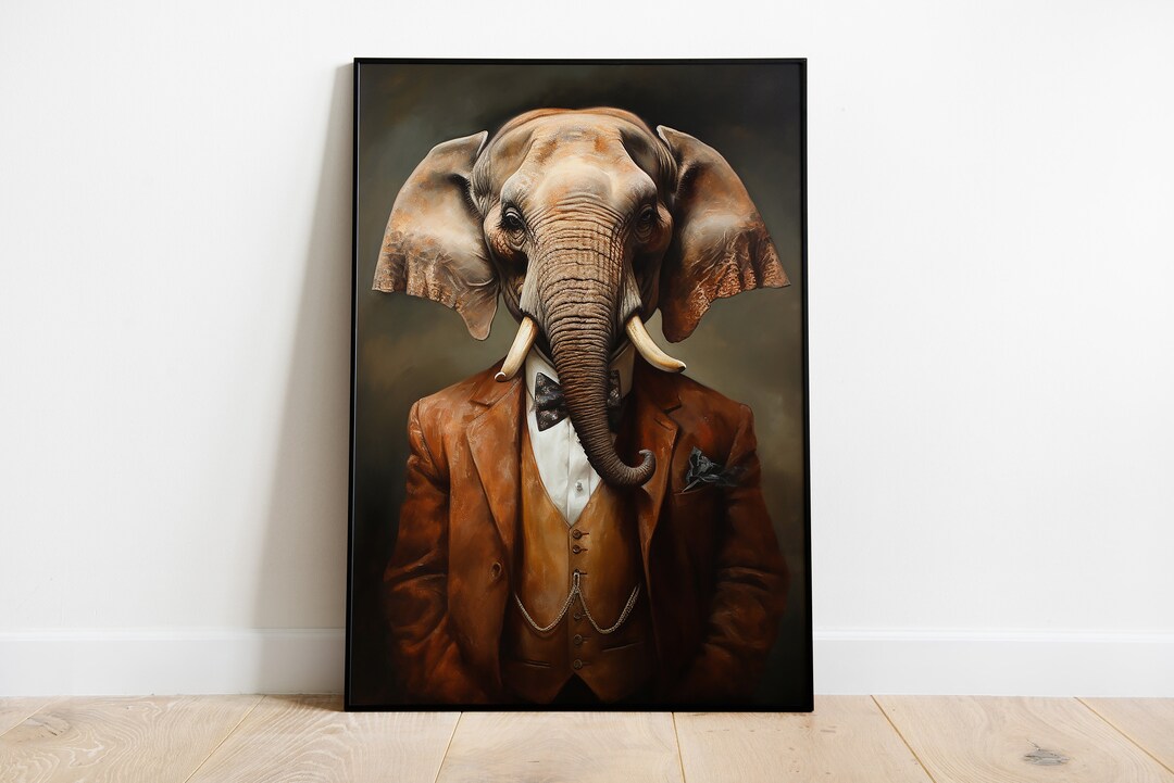 Renaissance Elephant Portrait Print: Vintage Animal Art Poster - Etsy