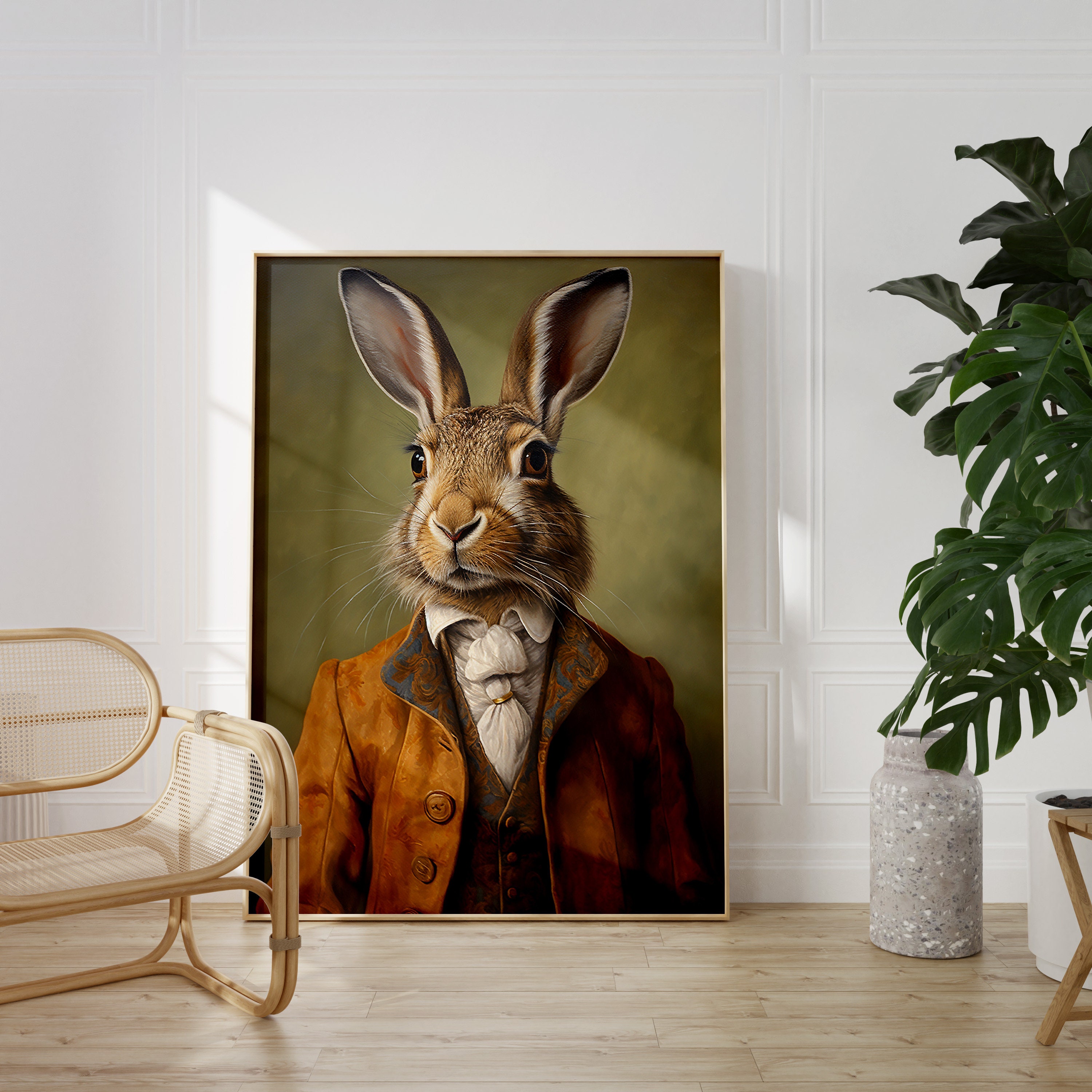 Hare Portrait Print Renaissance Hare Oil Painting Vintage - Etsy UK