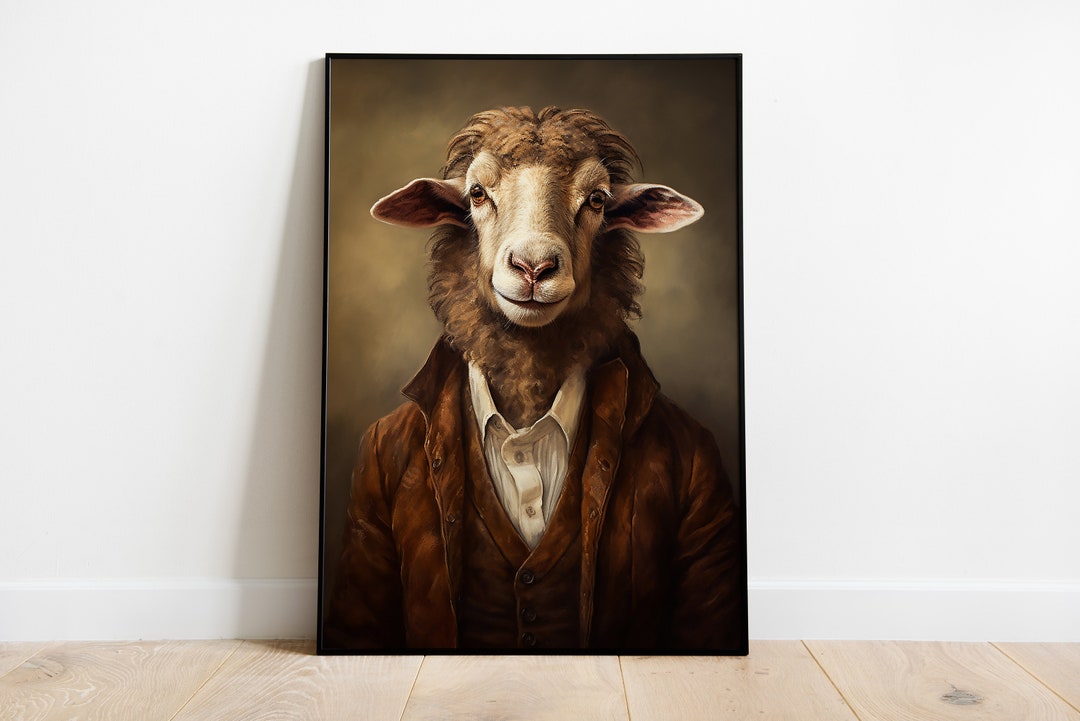 Sheep Portrait Print, Renaissance Sheep Poster, Vintage Sheep Artwork ...