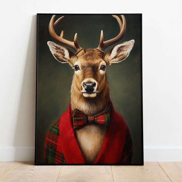 Reindeer Painting - Etsy