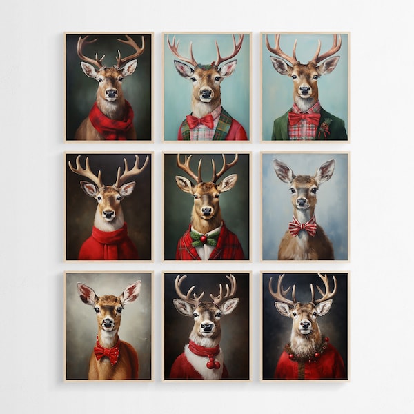 Reindeer Painting - Etsy