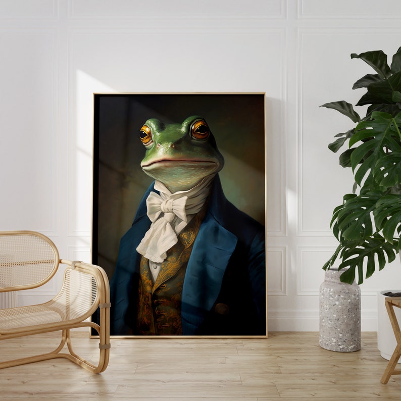 Renaissance Frog Portrait Print: Vintage Animal Head Human Body Art - Etsy