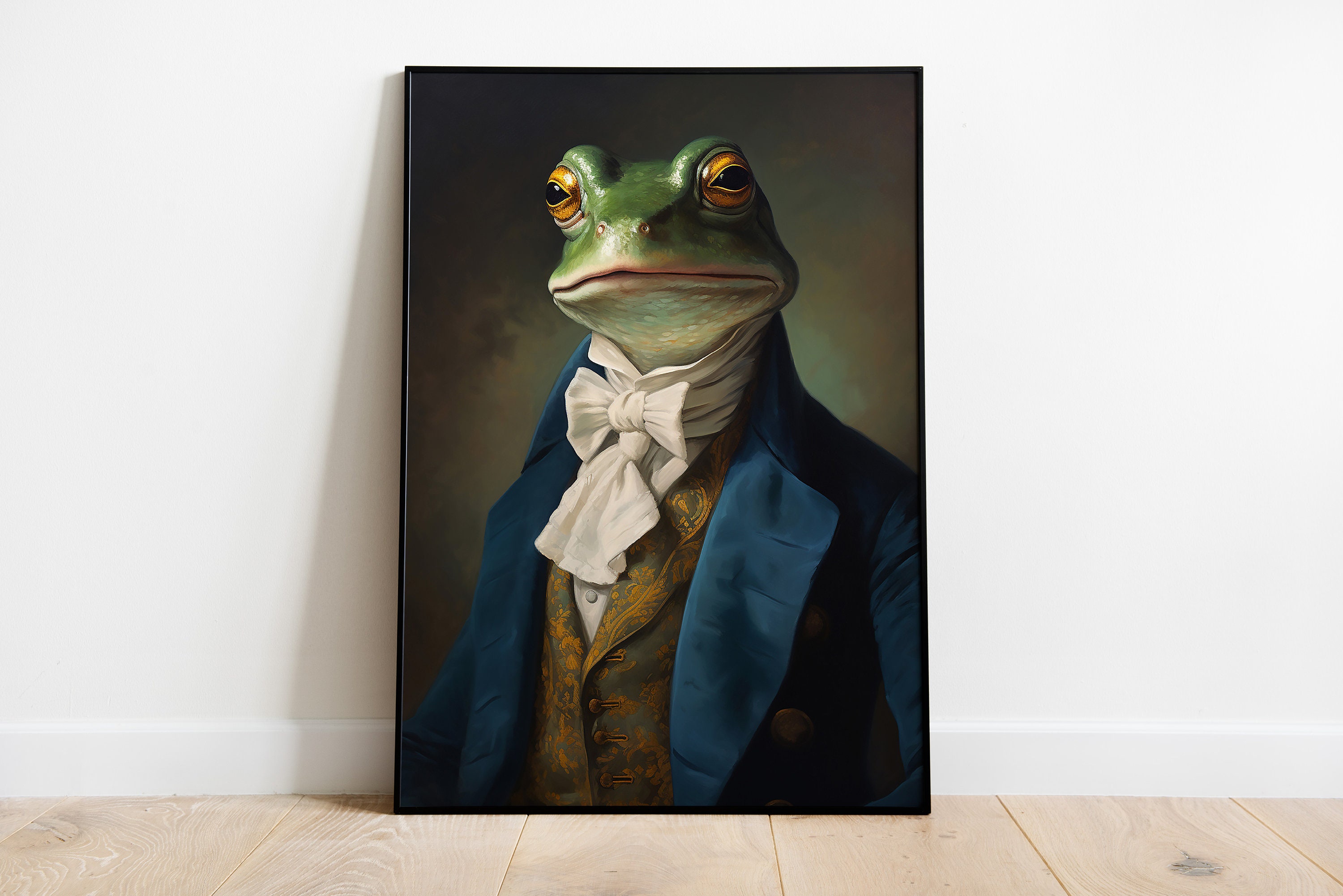 Renaissance Frog Portrait Print: Vintage Animal Head Human Body Art - Etsy