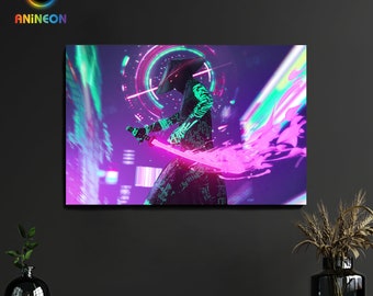 Samurai Cyberpunk Neon - Etsy