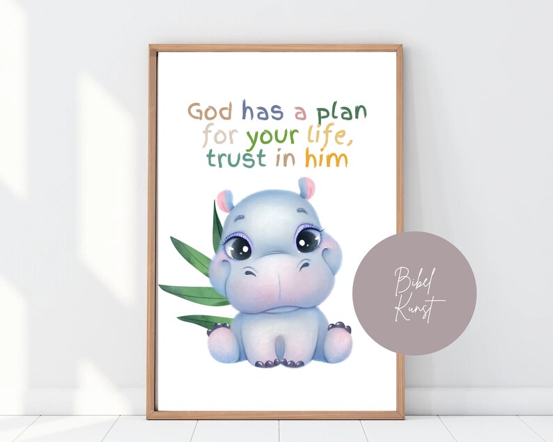 Christian Animal Nursery Set of 6| Religious Wall Art for Kids - Etsy