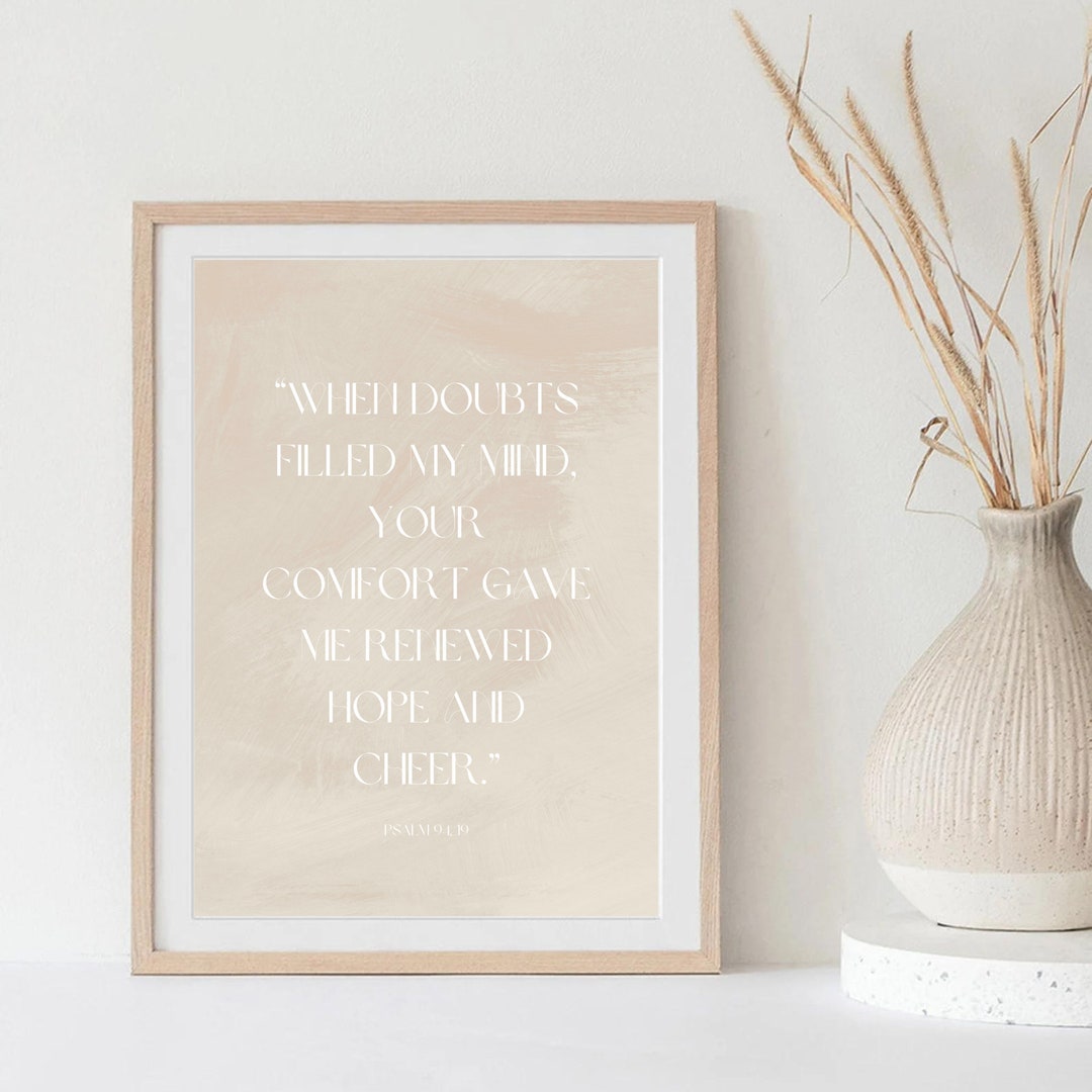 Modern Beige Bible Verse Print |psalm 94 Poster - Etsy