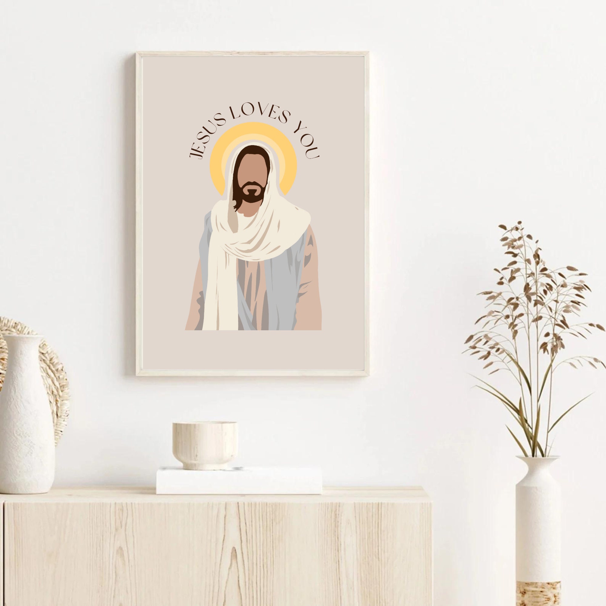 Faceless Jesus Portrait Jesus Loves You - Etsy