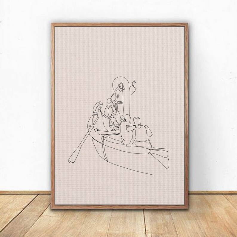 Jesus Calms the Storm Print Matthew 8 - Etsy
