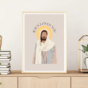Faceless Jesus Portrait, Jesus Loves You - Etsy