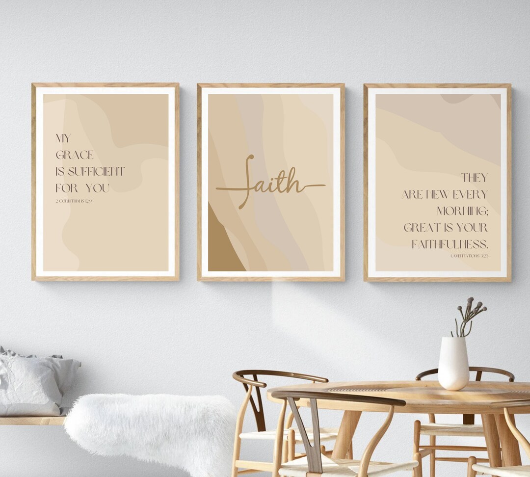 Bible Verse Poster Set of Three - Etsy