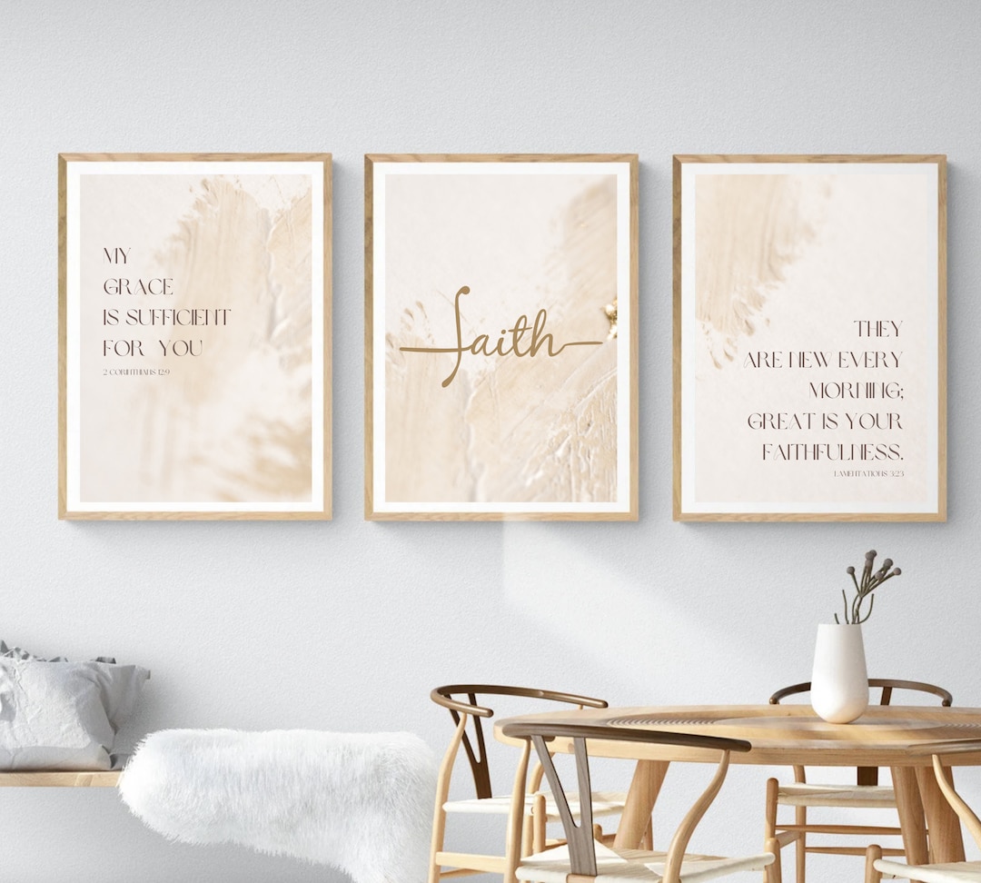 Modern Christian Art | Bible Verses for Living Room - Etsy