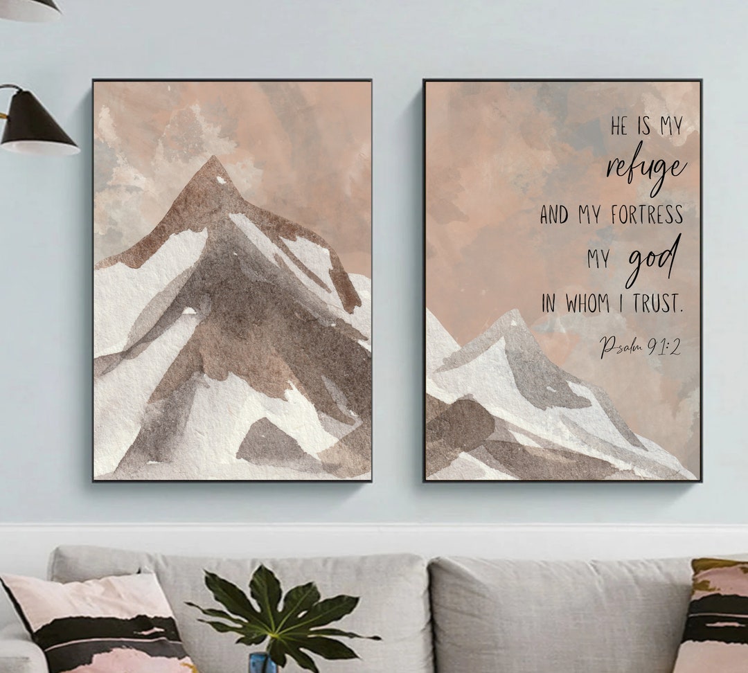 Set of 2 Psalm 91:2 | He is My Refuge - Etsy