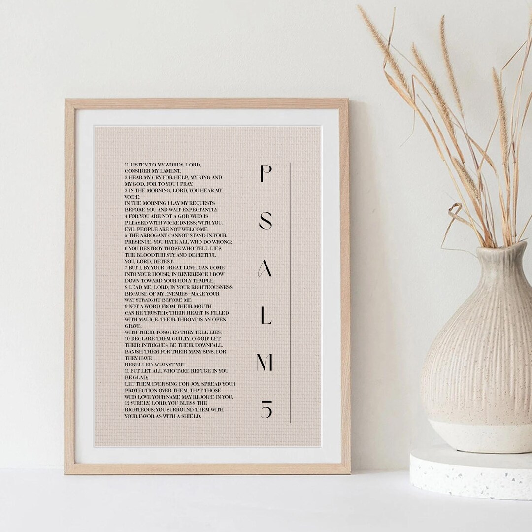 Psalm 5 Bible Print - Etsy